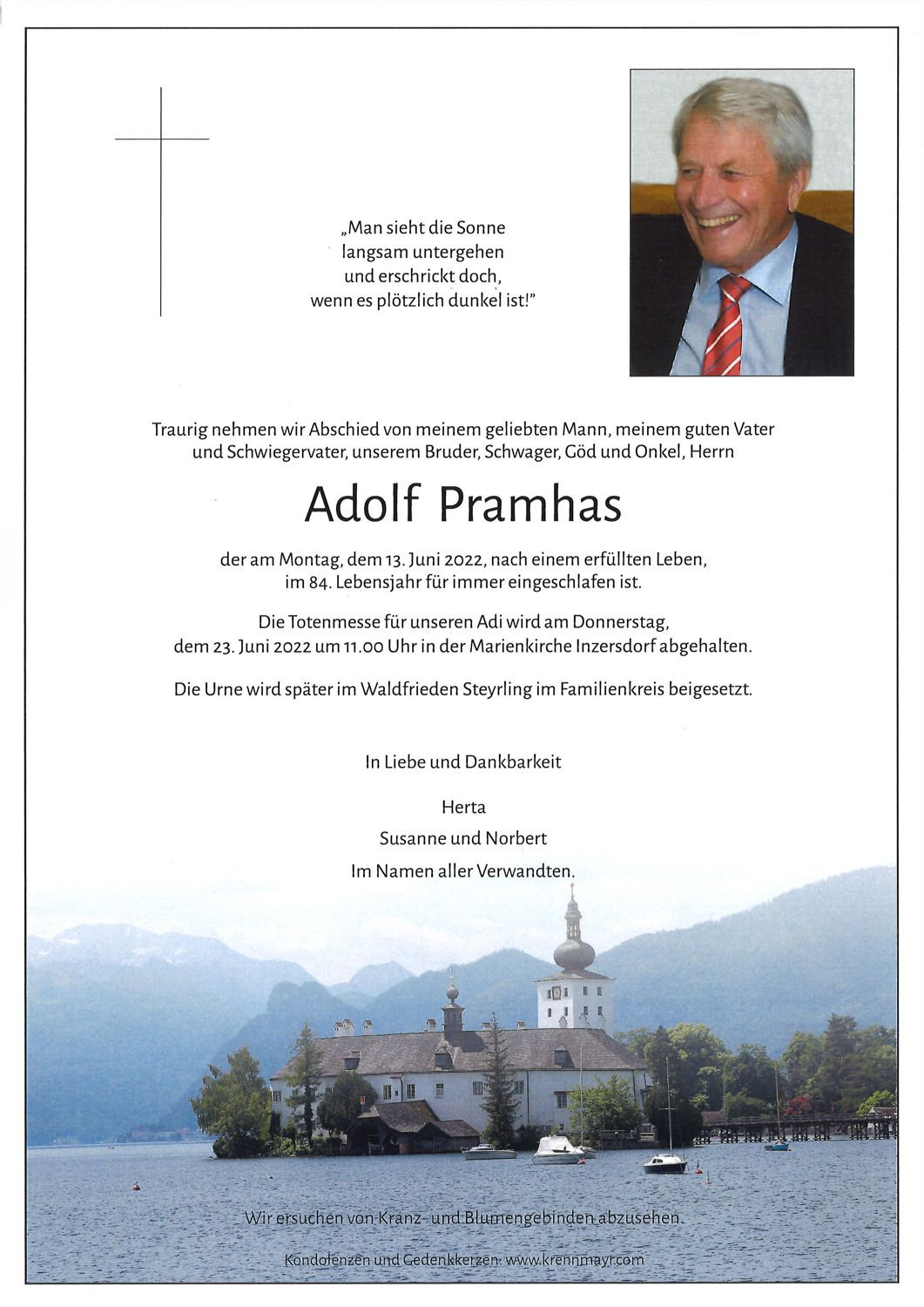 Todesfall Adolf Pramhas